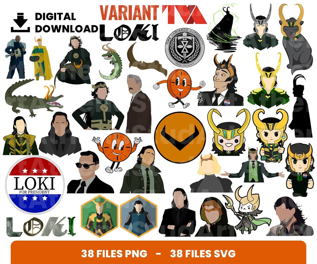 38 Clipart Bundle Layered Svg Superhero Loki Svg Variant - Etsy