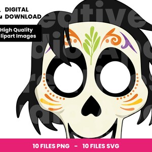 10 Clipart Bundle Layered Svg, Halloween Svg, Coco Masks Svg, Dia De ...