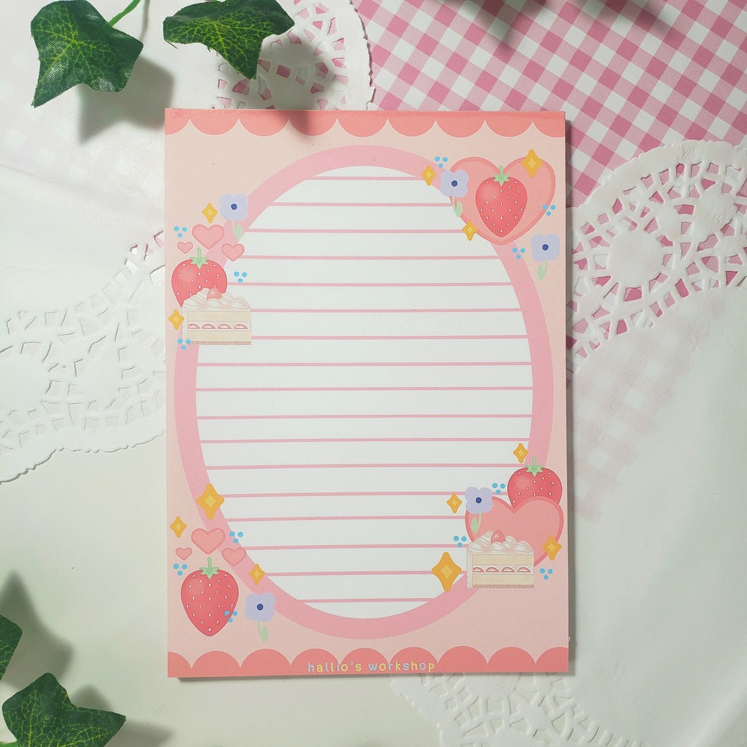 Pink Strawberry Shortcake Notepad - Etsy