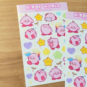 Kirby World Sticker Sheet - Etsy