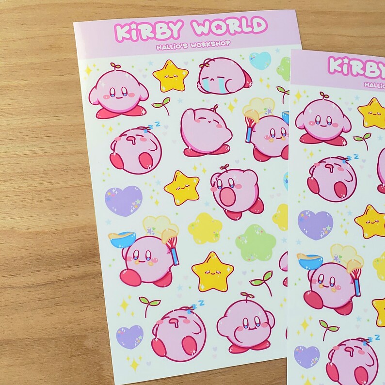 Kirby World Sticker Sheet - Etsy