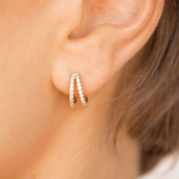 Double Hoop Earring - Etsy