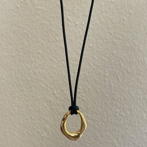 Y2k Rope Necklace, Cord Necklace, Black Rope Necklace With Pendant ...