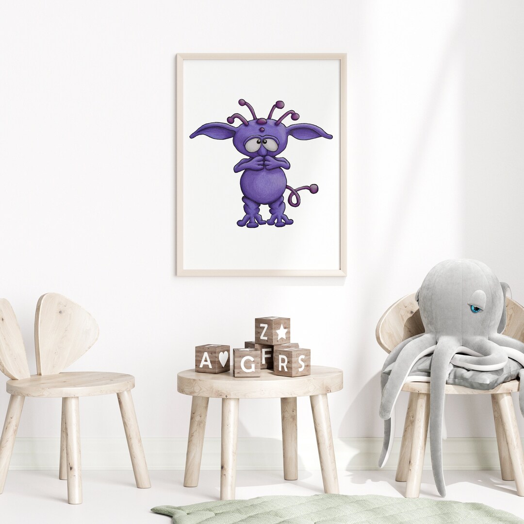 Zany Alien Art Print - Zeebo the Zany Creature Illustration - Fun ...