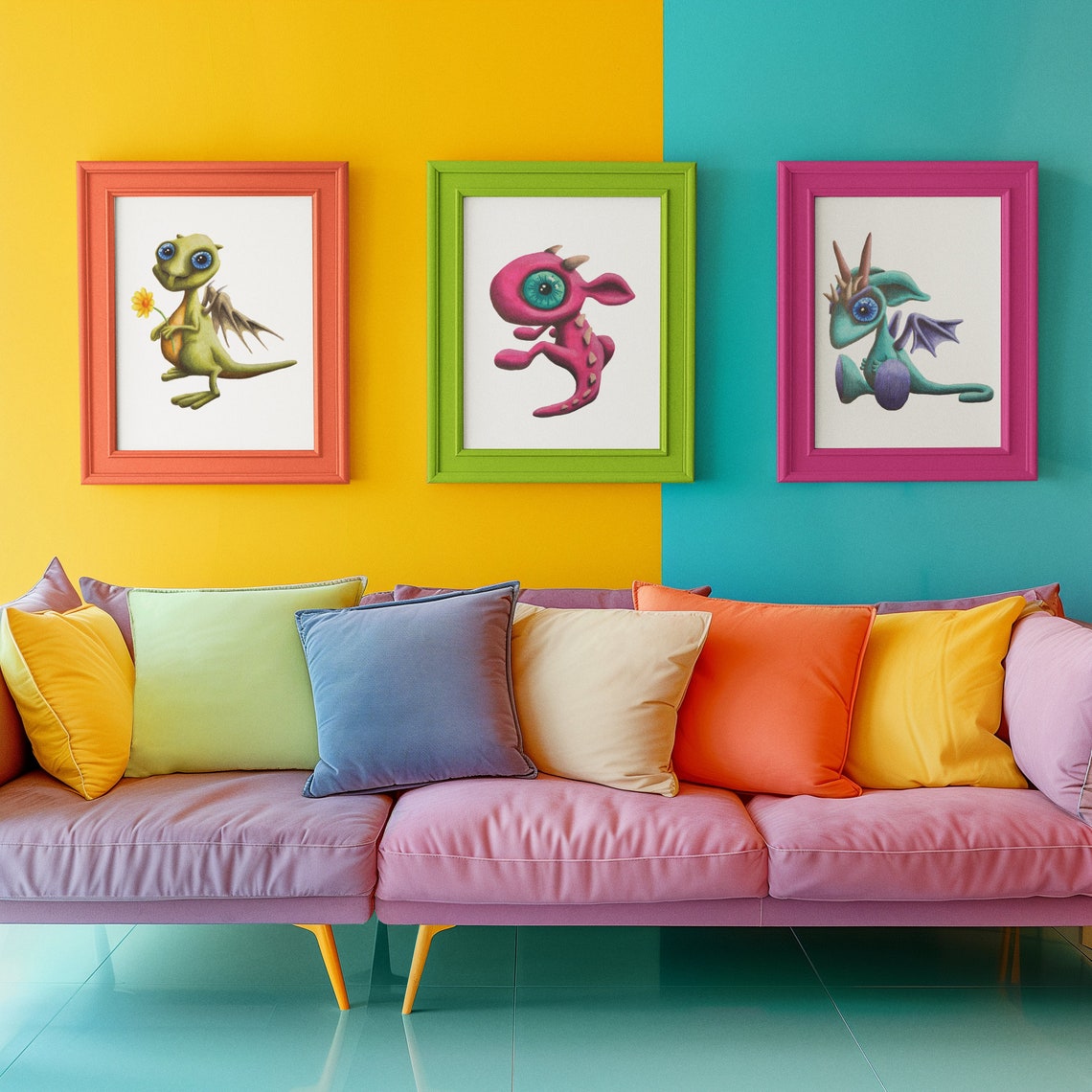 3 Poster Bundle - Fantasy Dragons - Blossom, Fuschia, and Derek - Your ...