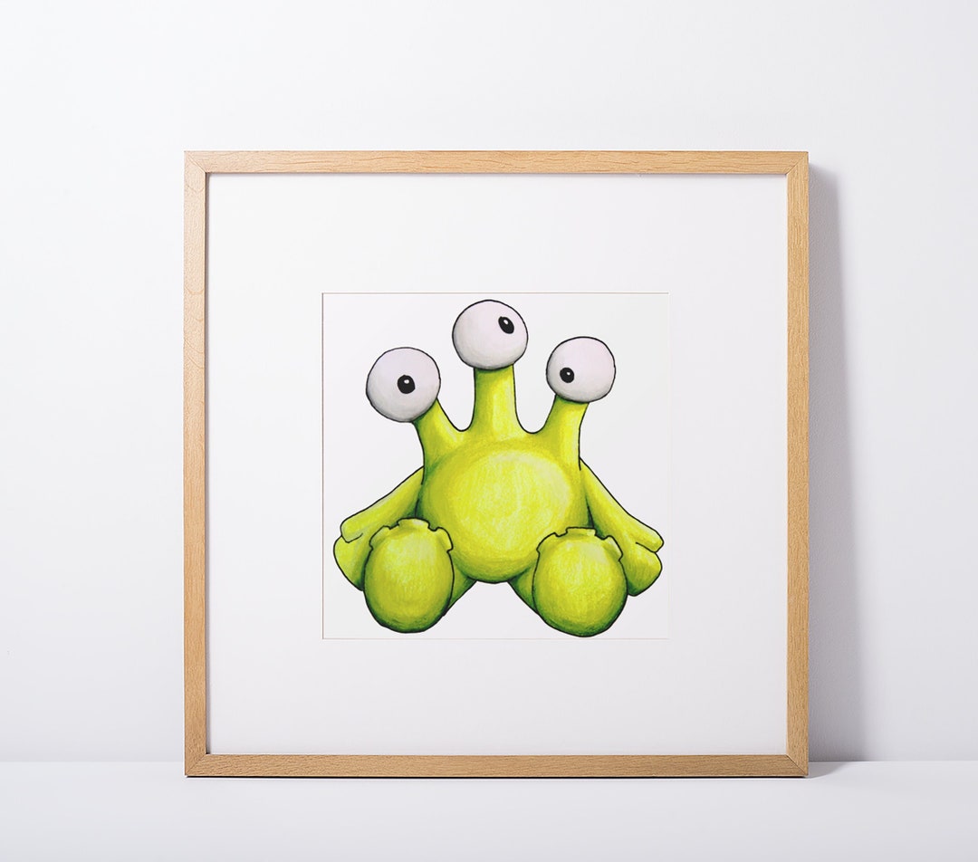 Glimbo the Quirky Alien Creature Art Print - Unique Space Theme Sci-fi ...