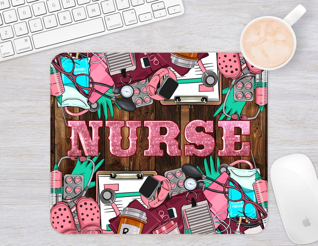 Pink Nurse Mouse Pad - Etsy