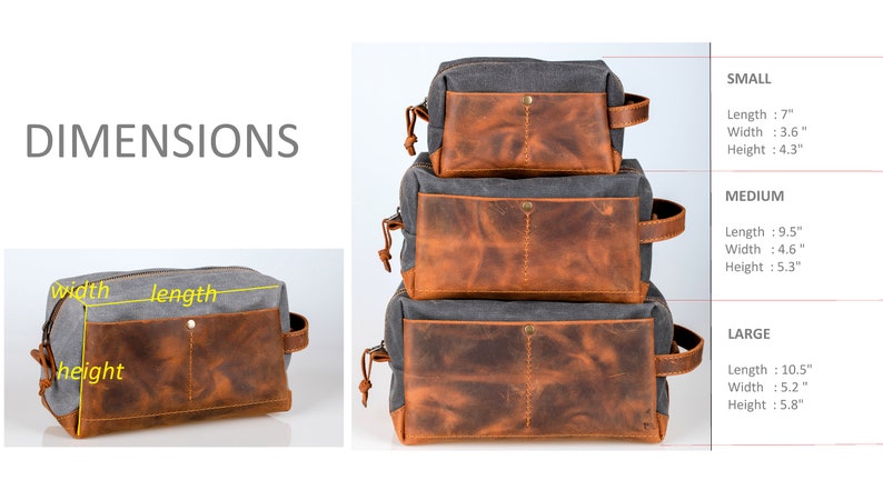Personalized Leather and Waxed Canvas Dopp Kit, Groomsmen Leather ...