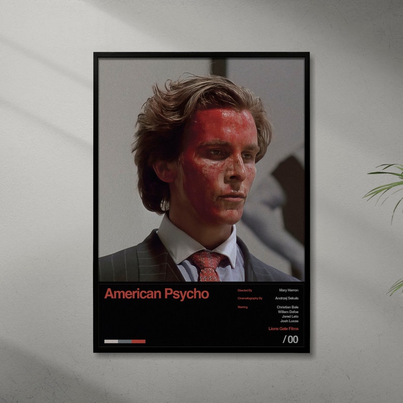 American Psycho Vintage Movie Poster – Christian Bale Art Print ...