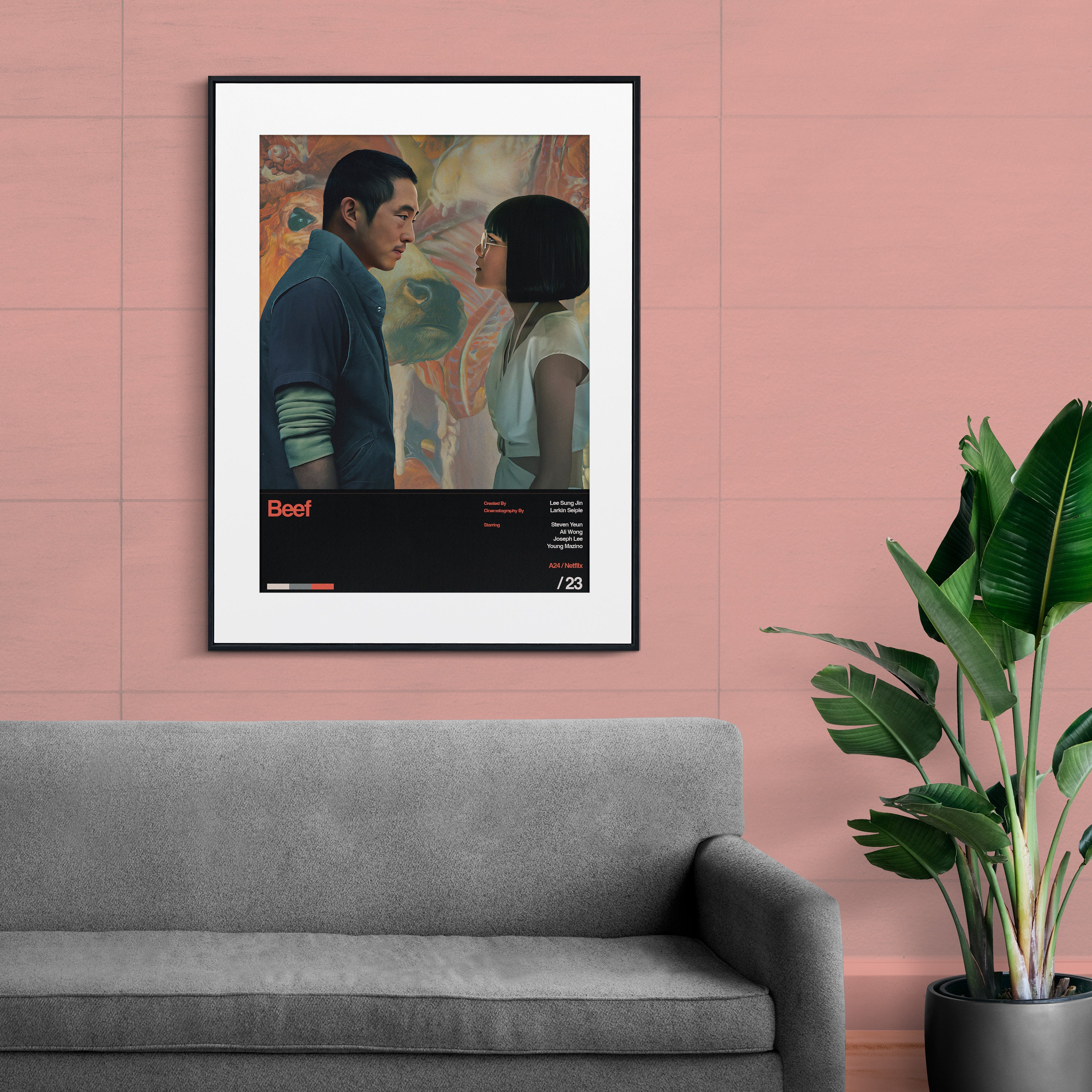 Beef Tv Series Poster , A24 , Steven Yeun , Ali Wong Retro Poster Art ...