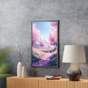 Studio Ghibli Cherry Blossom Forest Poster - Anime-inspired Japanese ...