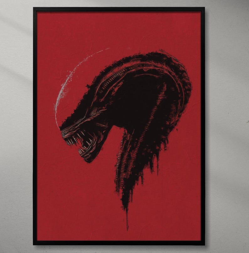 Alien Romulus Poster - Xenomorph Anime Art - Sci-fi Horror Wall Art ...
