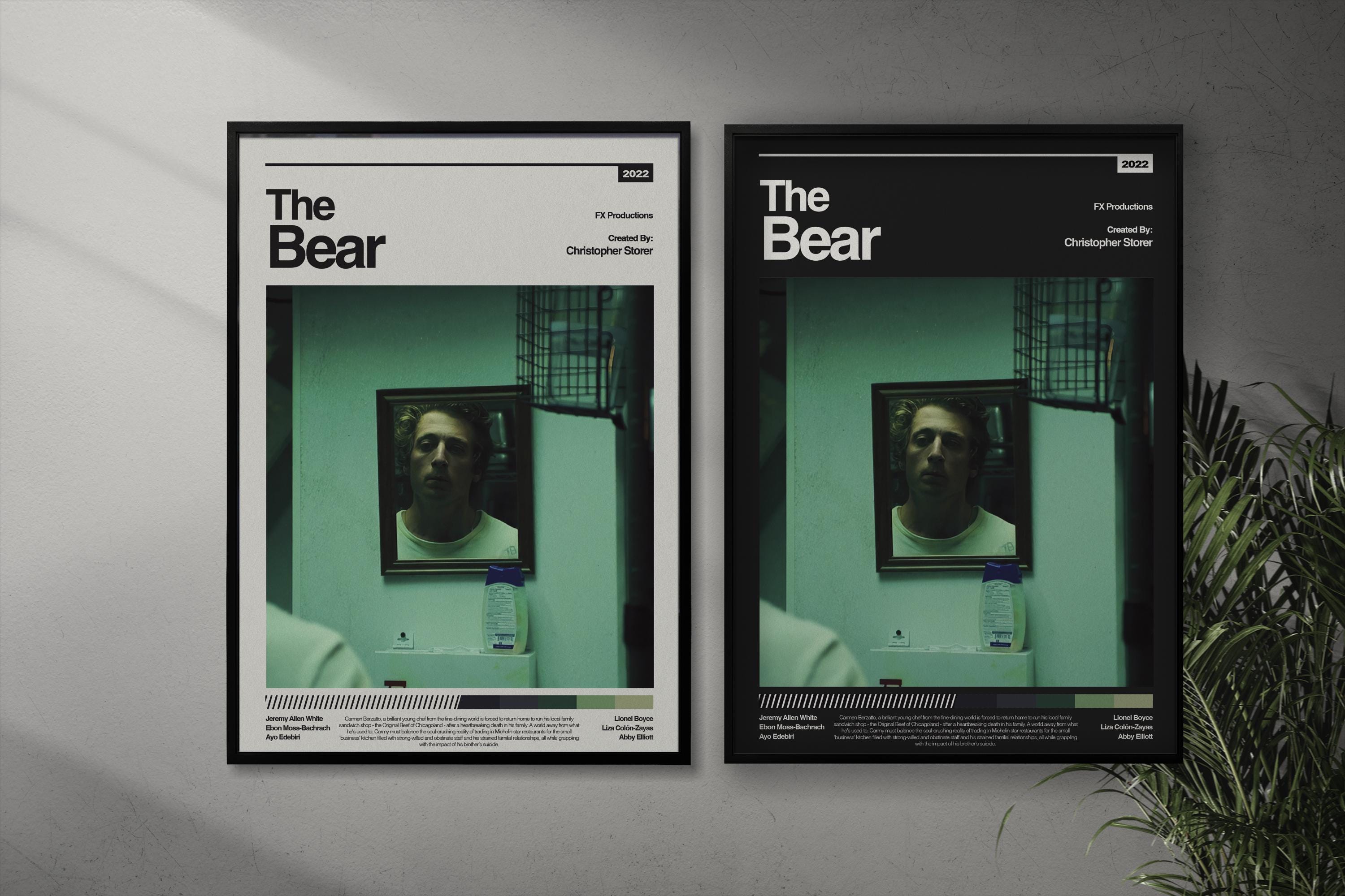 The Bear Retro TV Show Poster - Jeremy Allen White - Light & Dark ...