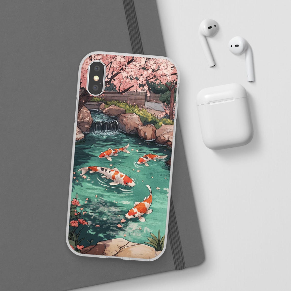 Studio Ghibli Inspired Koi Fish Pond Phone Case Anime Art Lovers Phone ...