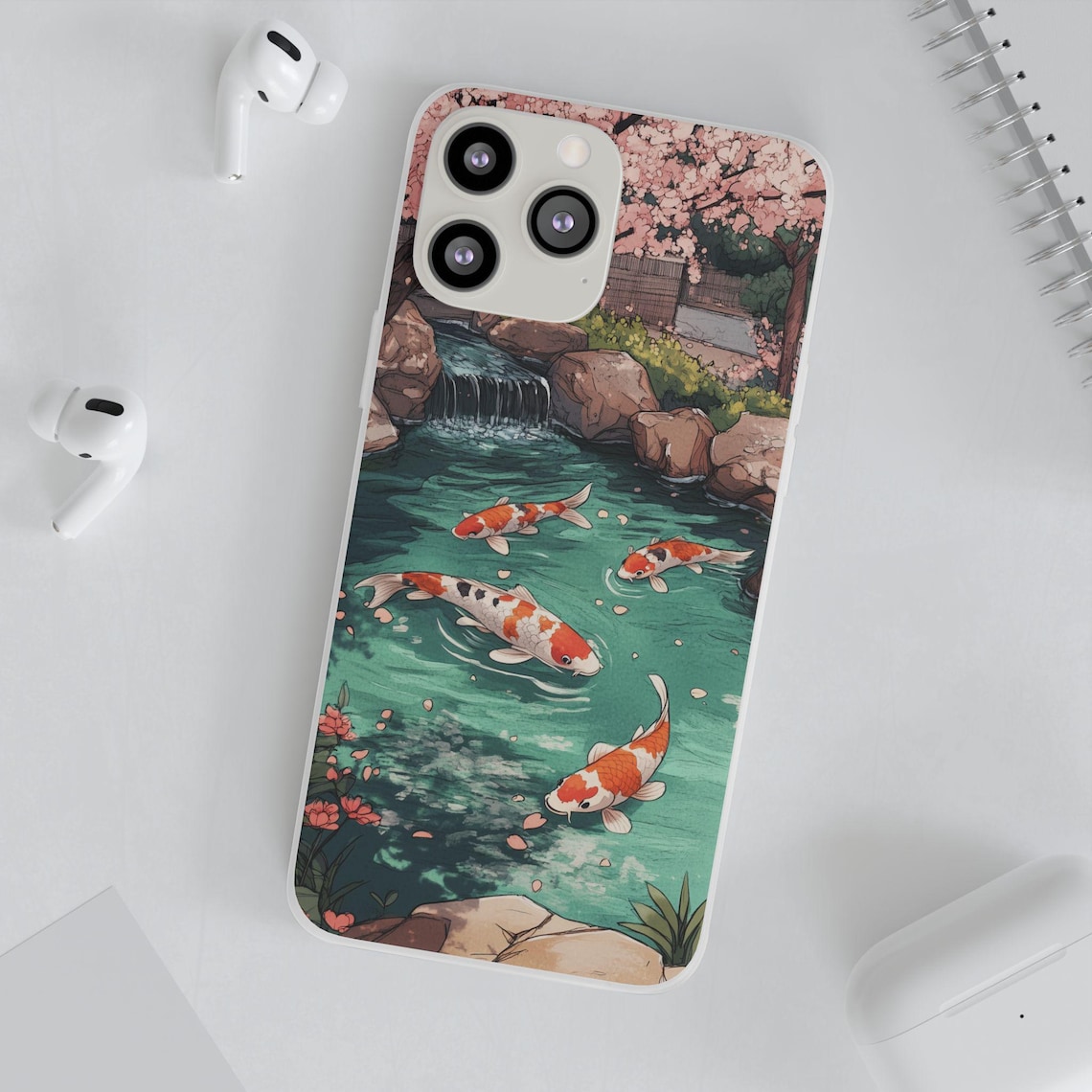 Studio Ghibli Inspired Koi Fish Pond Phone Case Anime Art Lovers Phone ...