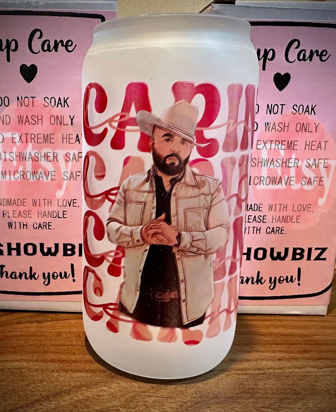 Carin Leon 20 Oz Frosted Glass Can - Etsy