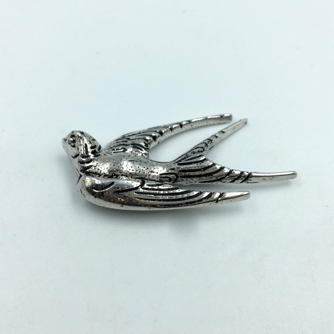 Oxidised Jewellery Sterling Silver 925 Swallow Bird Brooch Vintage ...