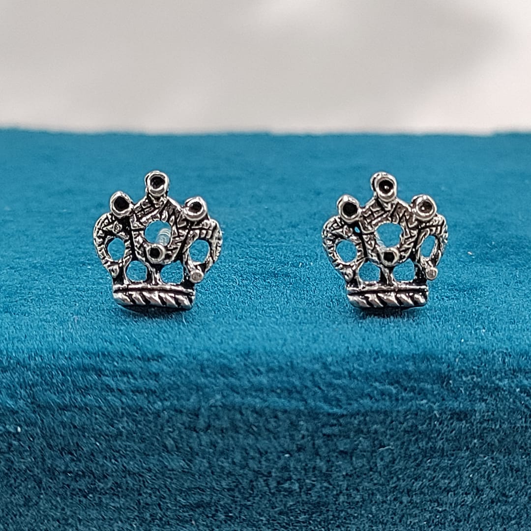 Crown Earring Queen Stud Princess Crown Stud Earring Queen Jewellery Minimalist Handmade Gift ...