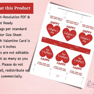 Printable Valentine's Day Classroom Exchange Tags/cards for Kids, Happy ...