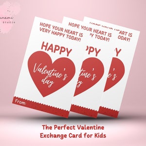 Printable Valentine's Day Classroom Exchange Tags/cards for Kids, Happy ...