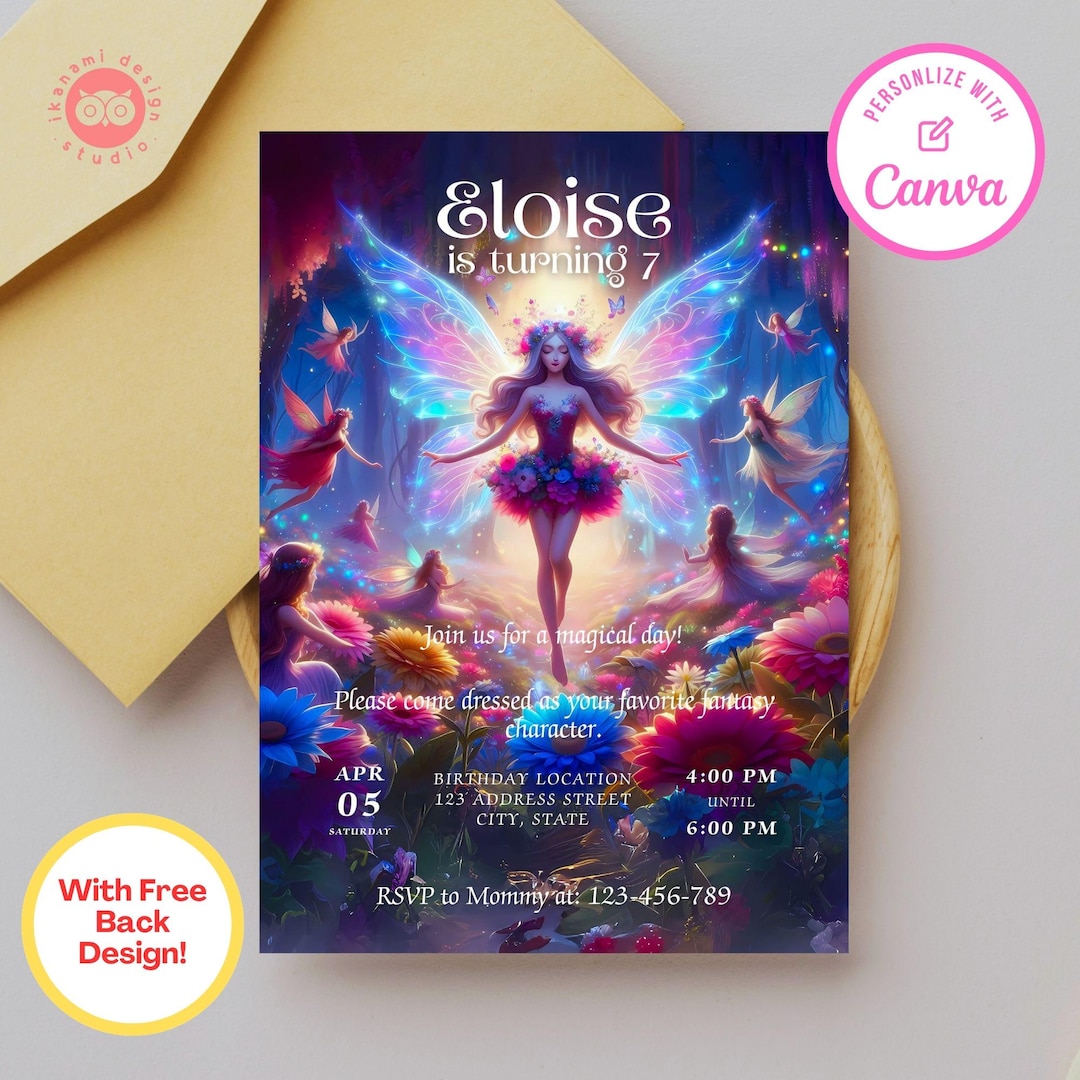 Enchanted Forest Fairy Birthday Invitation: Magical Party Template - Etsy