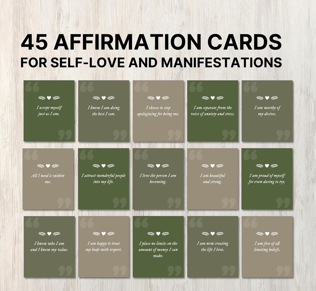 Positive Affirmation Card Deck, for Vision Board, Cards for Law of ...