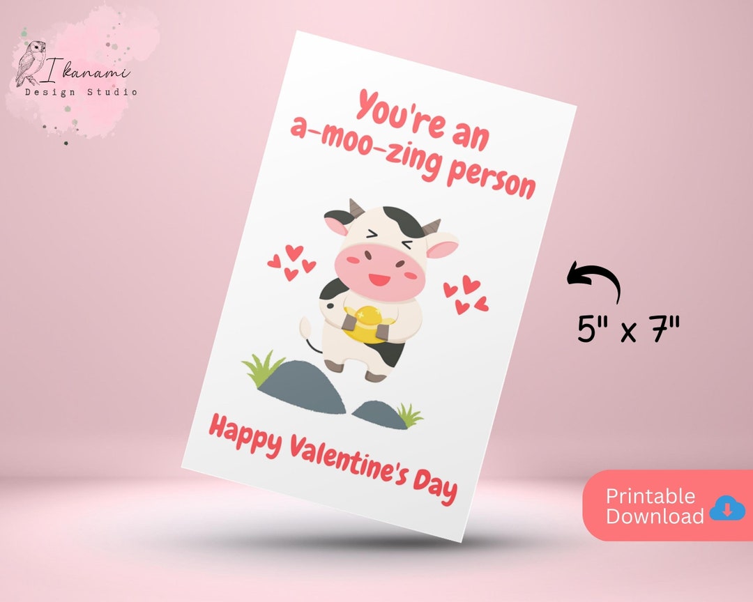 Printable, Funny Animal Pun, Valentine's Greeting Card, Instant Digital ...