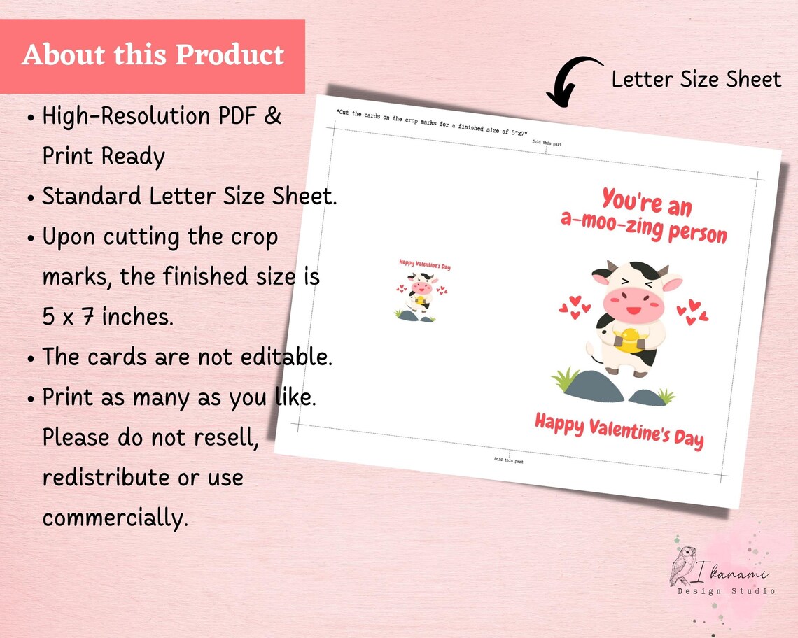 Printable, Funny Animal Pun, Valentine's Greeting Card, Instant Digital ...