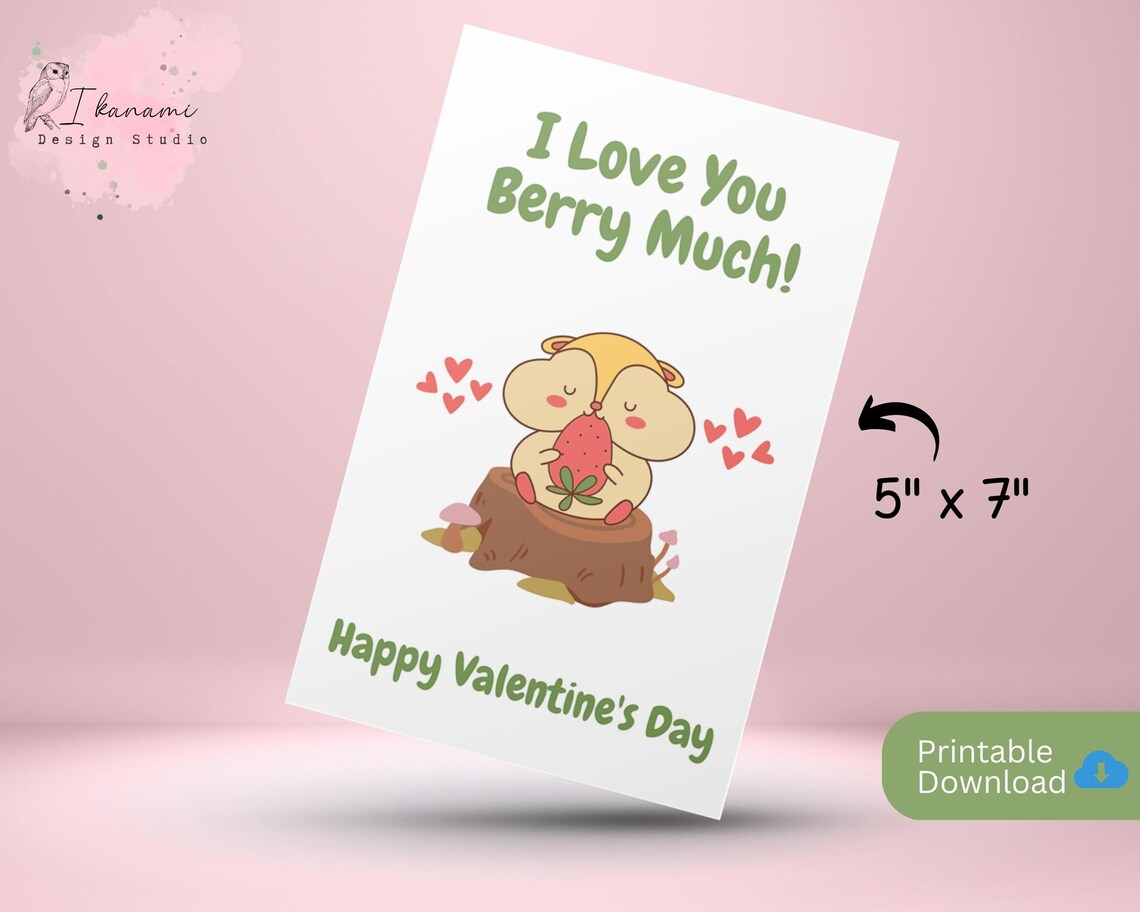 Printable, Funny Animal Pun, Valentine's Greeting Card, Instant Digital ...