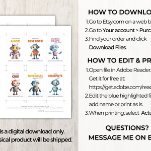 Robot Valentine's Day Gift Tags, Robot Valentine, Kids Valentine ...