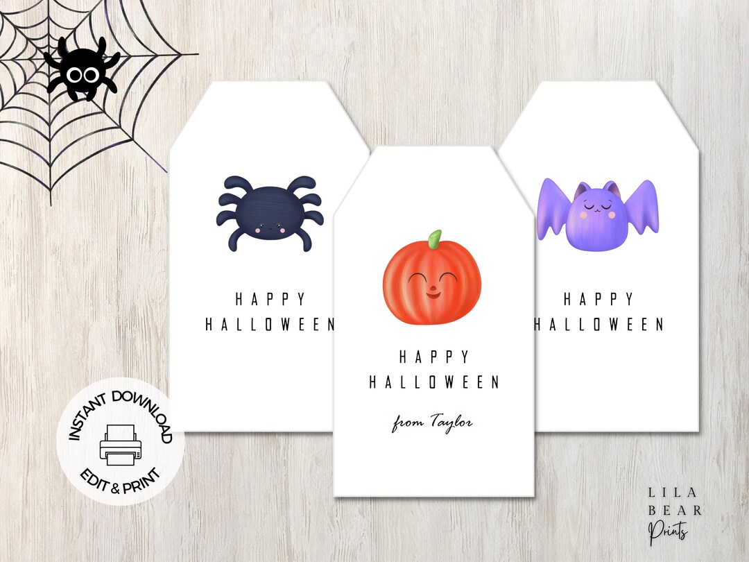 Halloween Favor Tags, Printable Tags, Kids Halloween, Classroom Favors ...