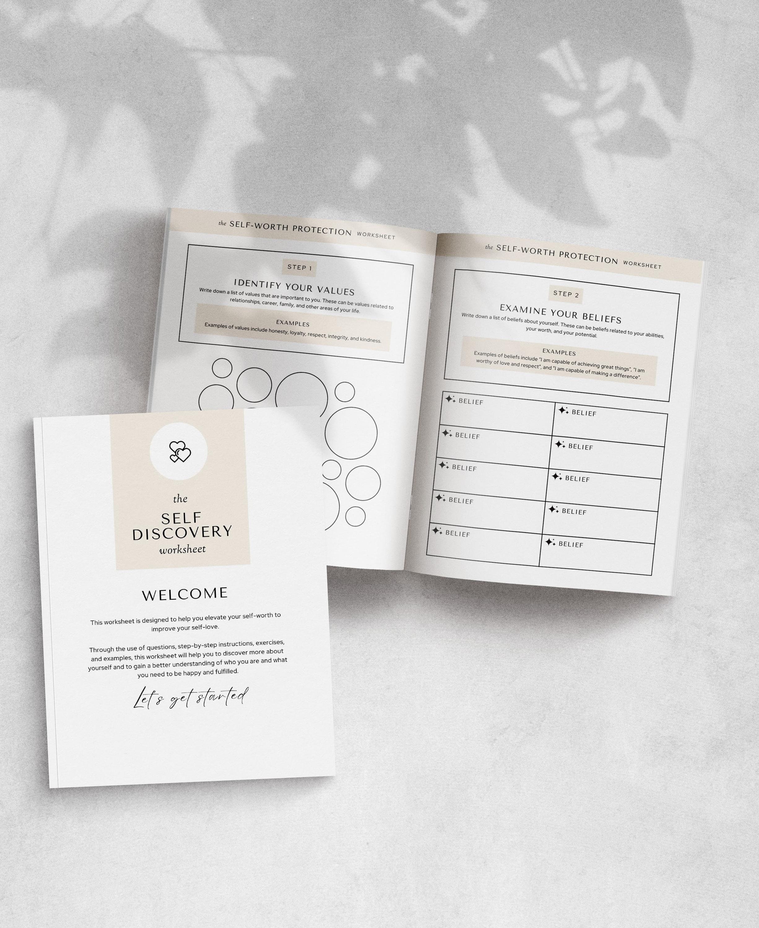 Self-discovery Worksheets Therapy Worksheet Templates Life Coach ...