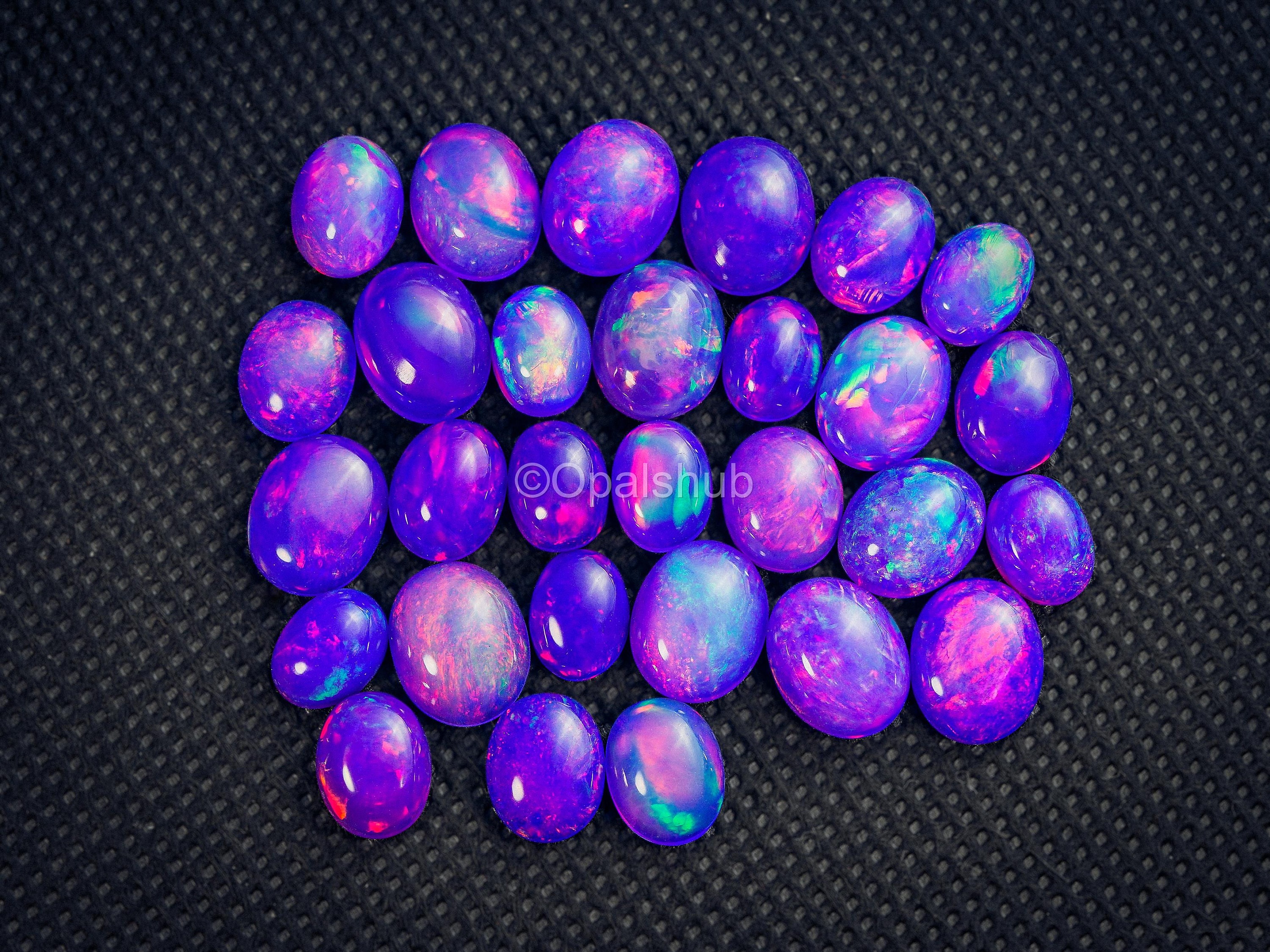 Cabochon Fire Purple Opal Gemstone/ Purple Cabochon Opal / Oval Loose Gem/ Untreated Opal for ...
