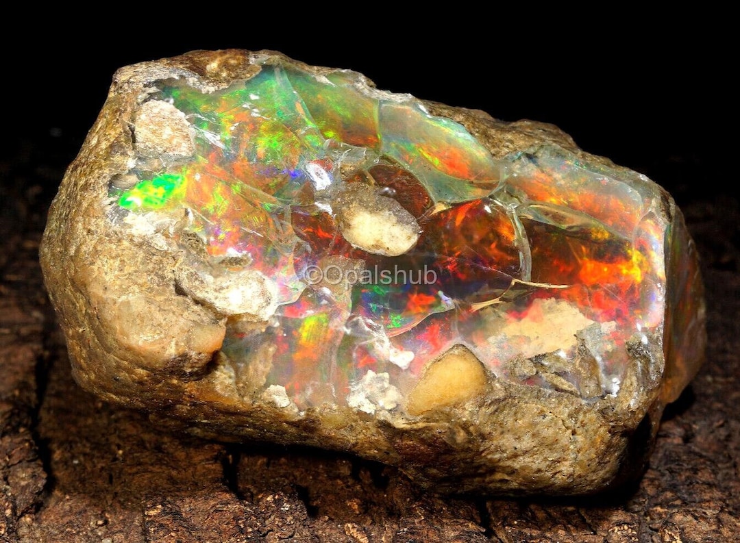 465.00 Cts Authentic Fire Opal Rough Specimen: Handmade Loose Gemstone ...