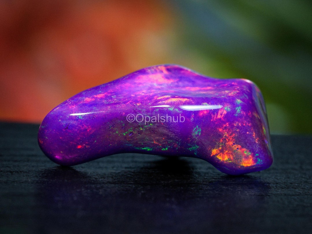 Natural Polish Fire Purple Opal / 9.20 Cts Purple Gemstone/ Rough Opal ...