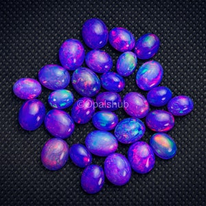 Cabochon Fire Purple Opal Gemstone/ Purple Cabochon Opal / Oval Loose Gem/ Untreated Opal for ...