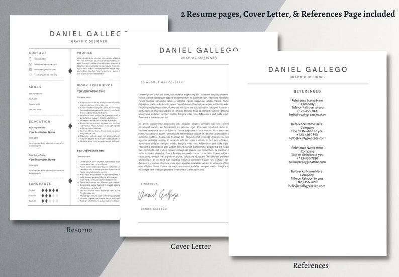 Minimalist ATS Friendly Resume Template for Office, Pages, Google Docs ...