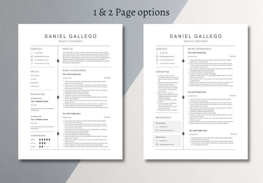 Minimalist ATS Friendly Resume Template for Office, Pages, Google Docs ...