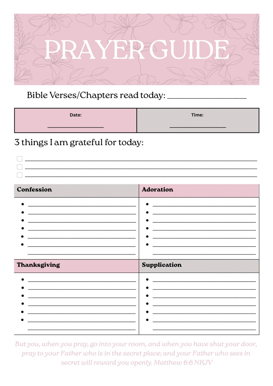 Daily Prayer Journal, 2 Page, A4, Morning and Night Devotional, PDF ...