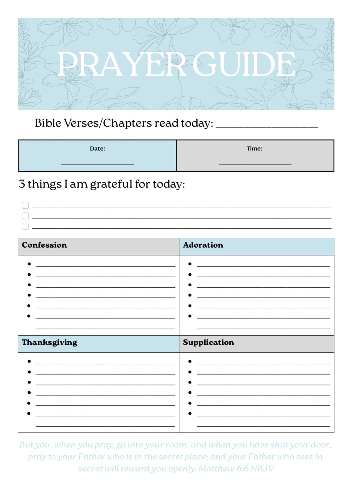 Daily Prayer Journal, 2 Page, A4, Morning and Night Devotional, PDF ...