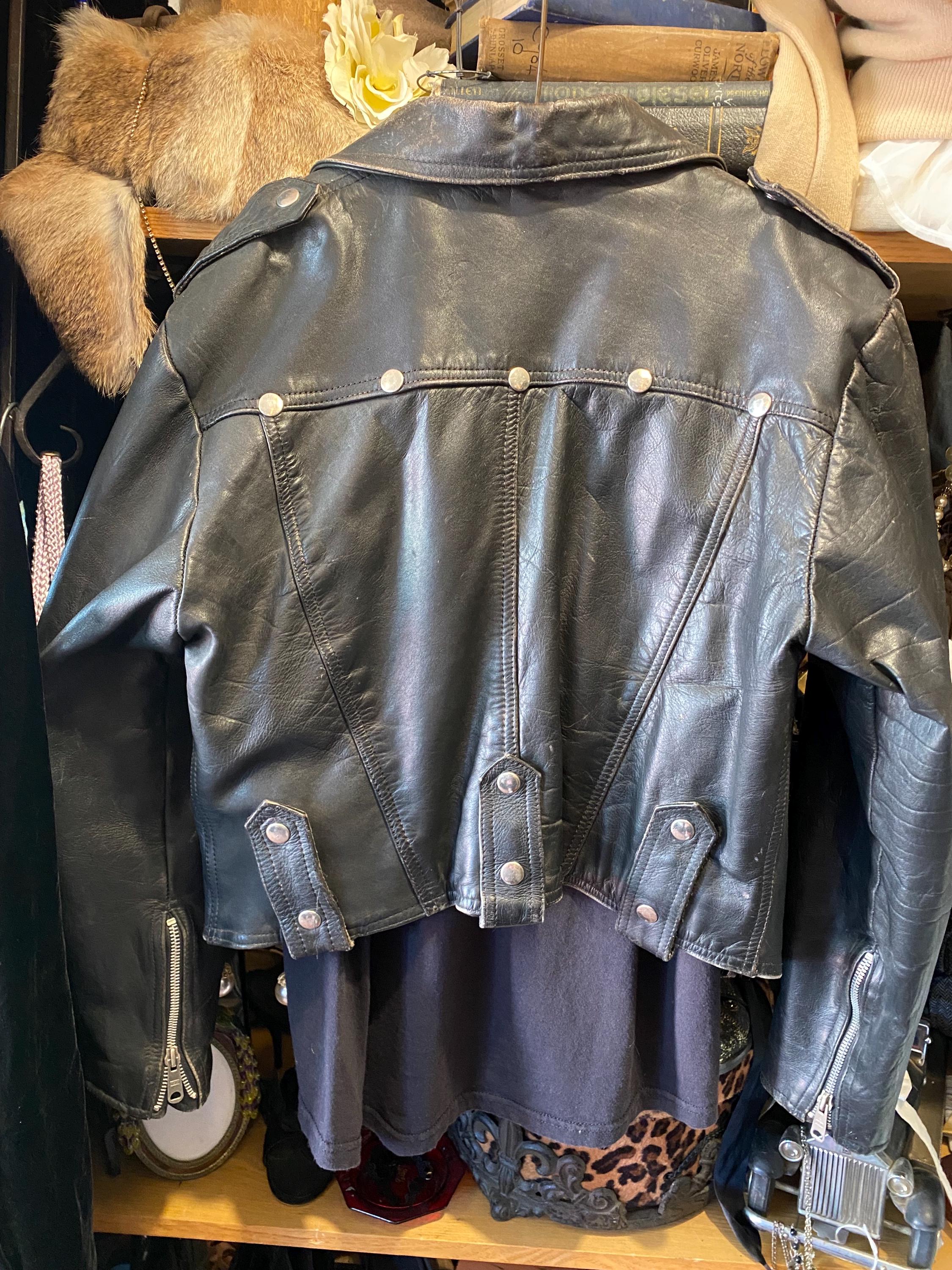 1980s Vintage Leather Biker, Rocker Jacket. Sz.l - Etsy