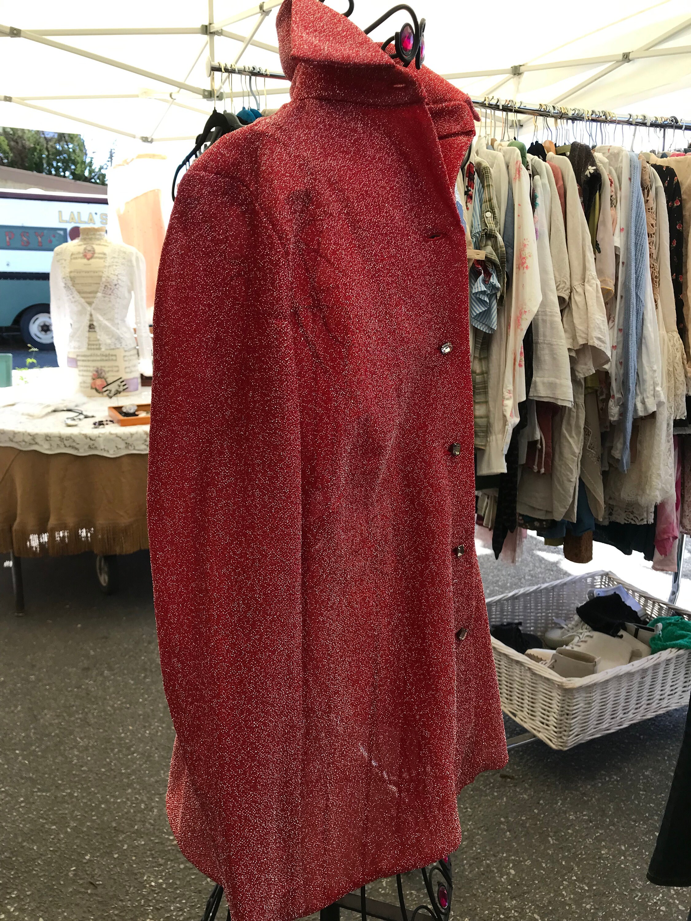 1970’s Red and Silver Metallic Blouse - Etsy