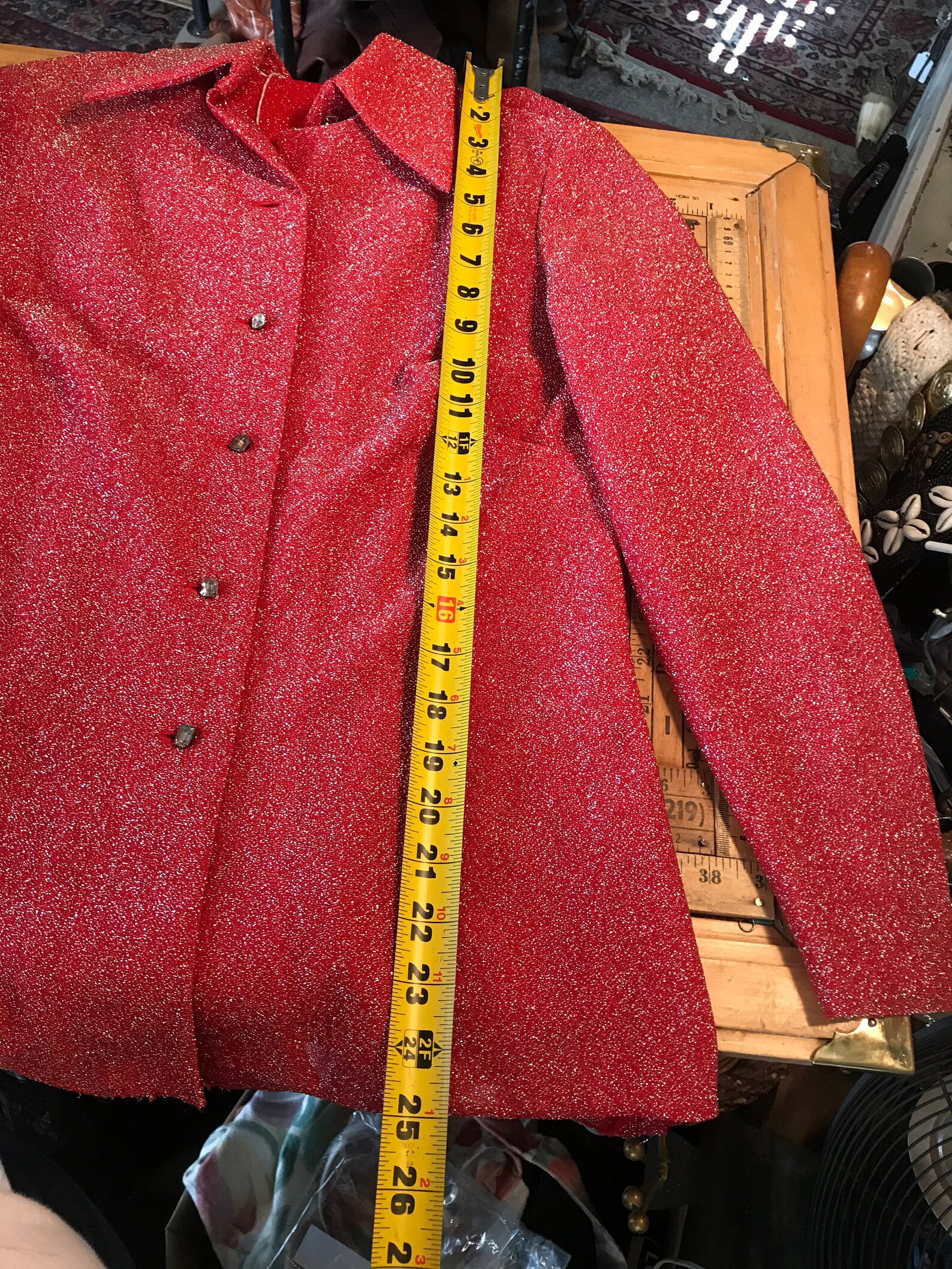 1970’s Red and Silver Metallic Blouse - Etsy