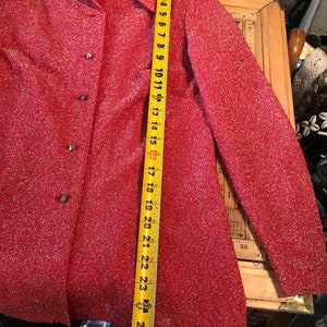 1970’s Red and Silver Metallic Blouse - Etsy