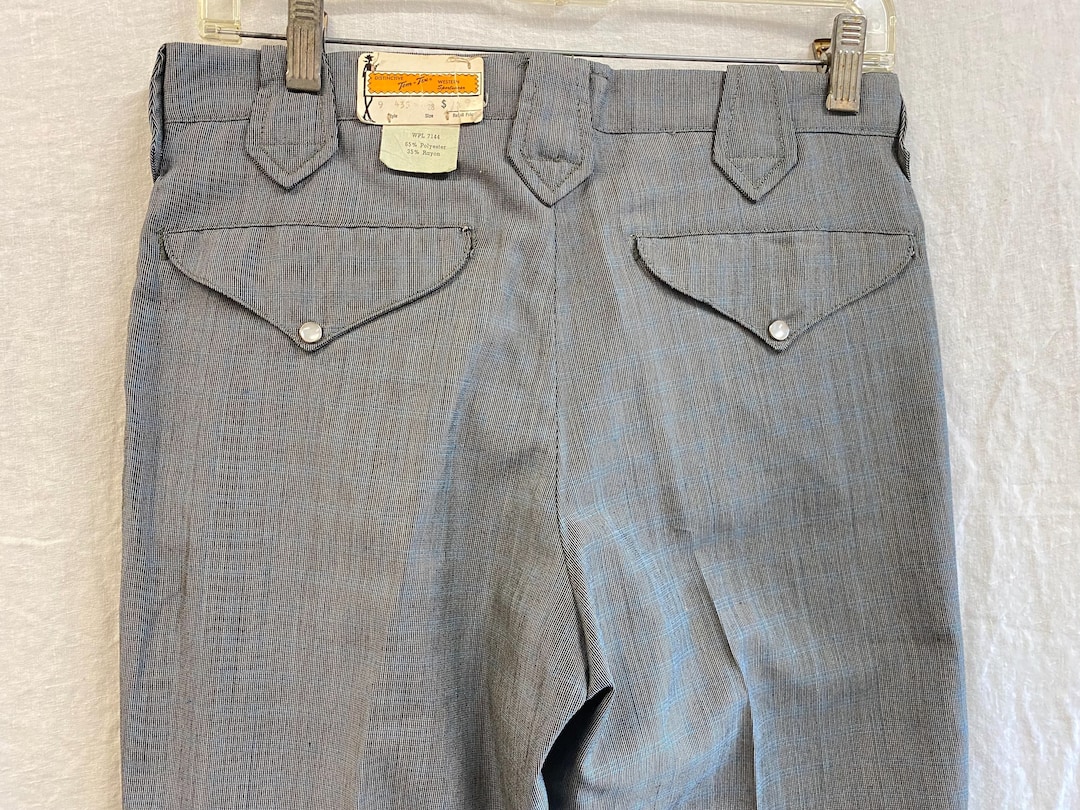 Vintage 1970’s Mens Grey Plaid Western Slacks. by Tem-tex Western ...