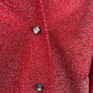 1970’s Red and Silver Metallic Blouse - Etsy