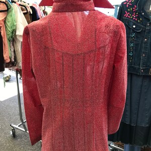 1970’s Red and Silver Metallic Blouse - Etsy