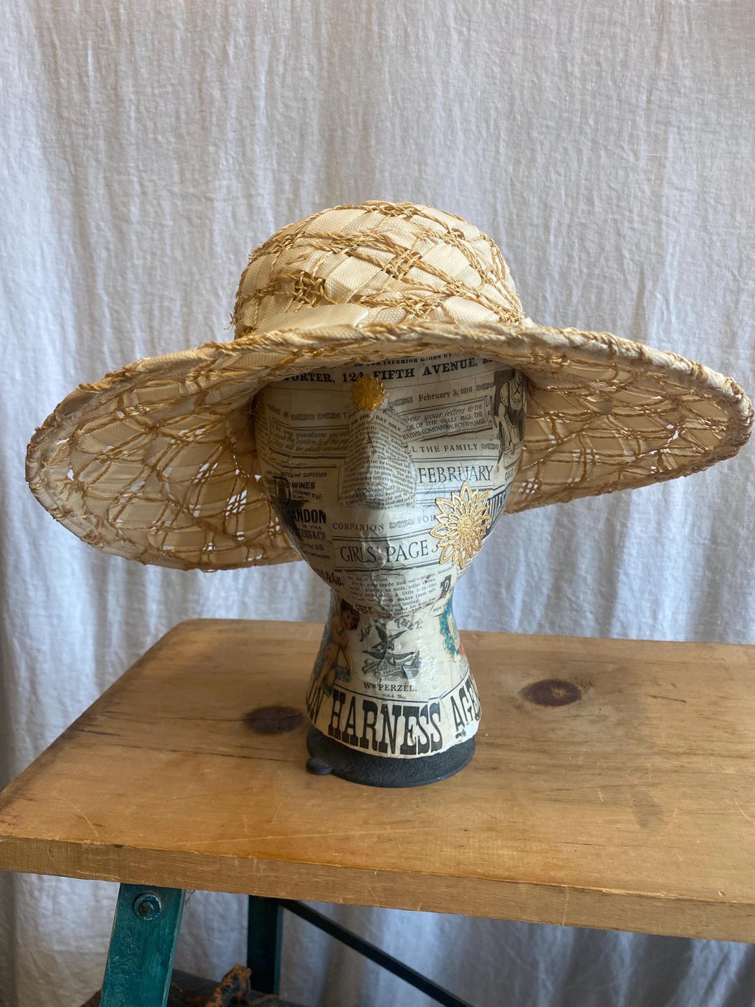 Beautiful 1990’s Vintage Louise Green Millinery Sun Hat. - Etsy