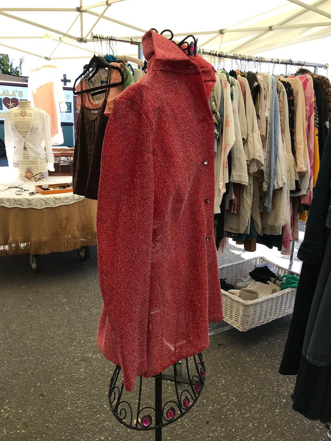 1970’s Red and Silver Metallic Blouse - Etsy