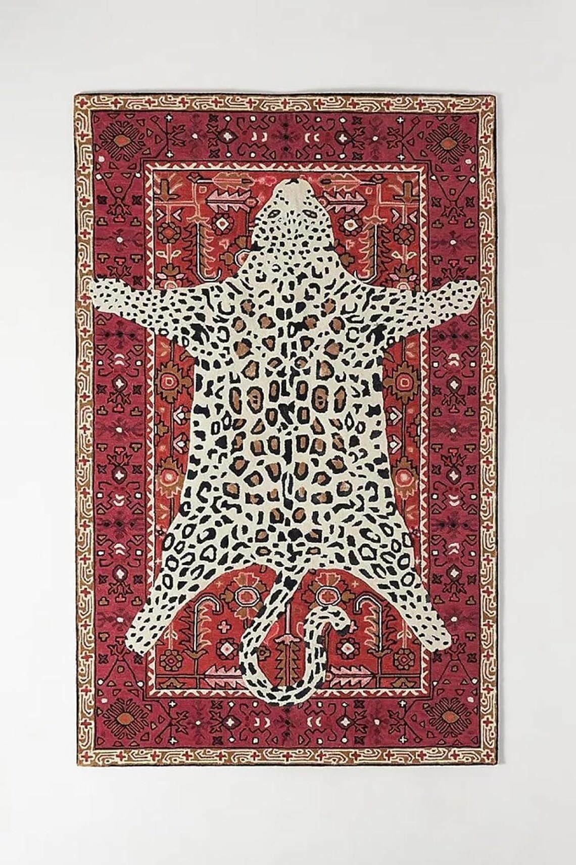 New Animal Design Resting Leopard Theme Handtufted Handmade Pure ...